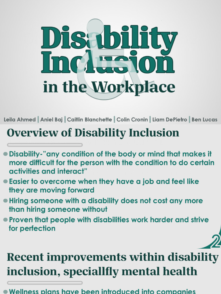 Disability Inclusion in The Workplace | PDF | Career & Growth | Business