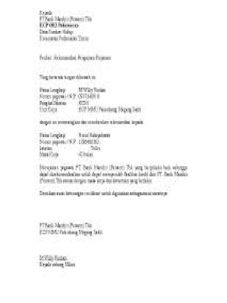 Surat Rekomendasi. | PDF