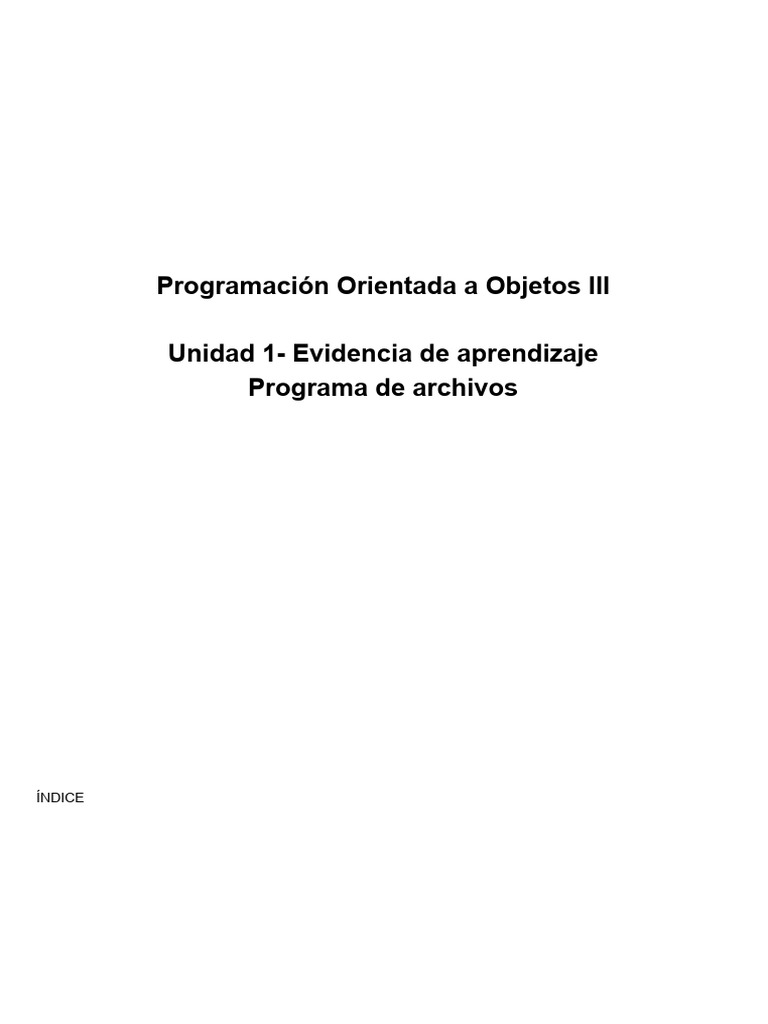 Dpo3 U1 Ea Gers | PDF | Archivo de computadora | Java (lenguaje de programación)
