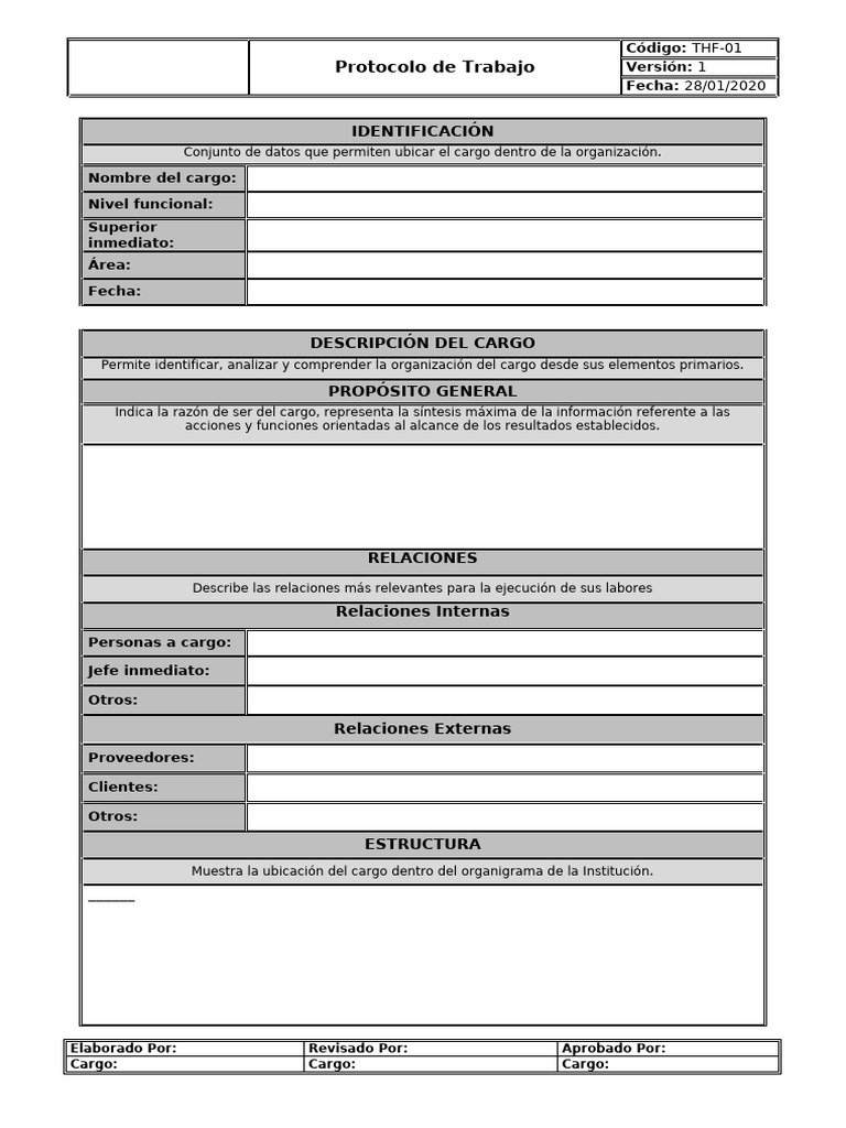 THF-01 Formato Protocolo de Trabajo 1 | PDF