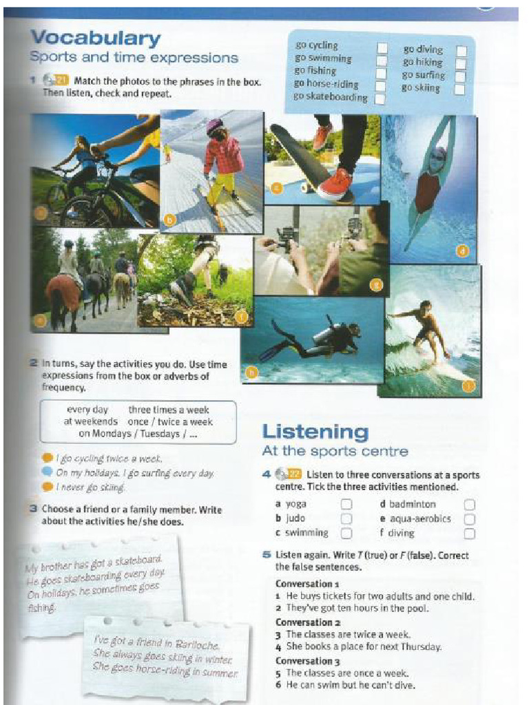 Sports and Free Time Activities | PDF