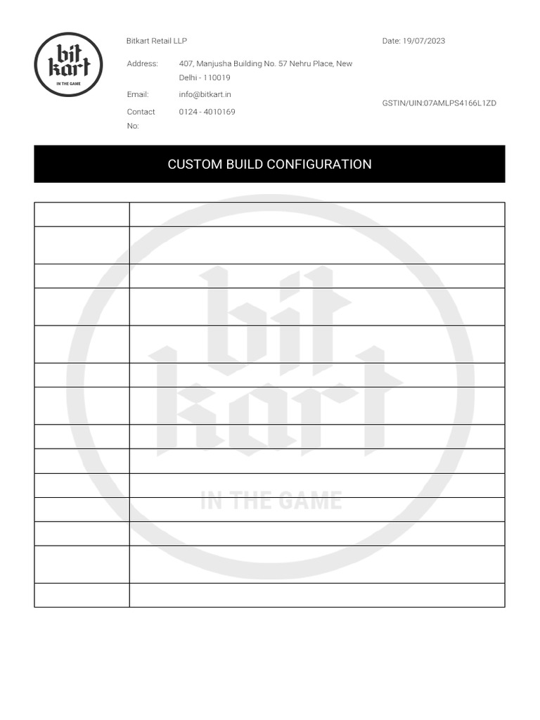Custom Build Configuration | PDF