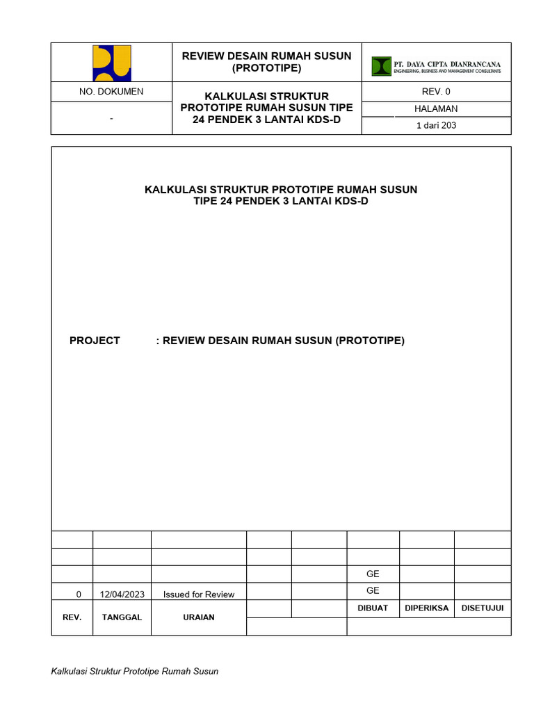 Calculation Report of Rusun KDS (D) - 180723 | PDF