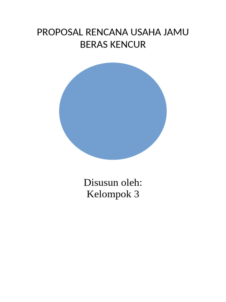Proposal Rencana Usaha Jamu Beras Kencur | PDF
