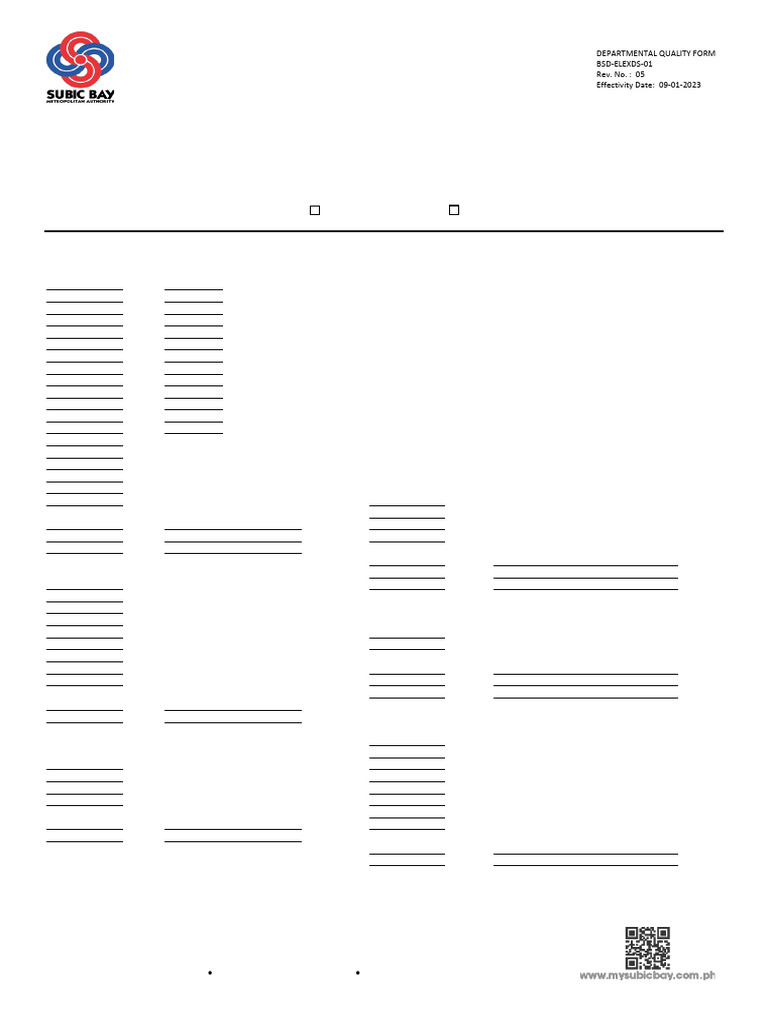 Electronics Data Sheet Sample Subic Bay Metropolitan Authority | PDF