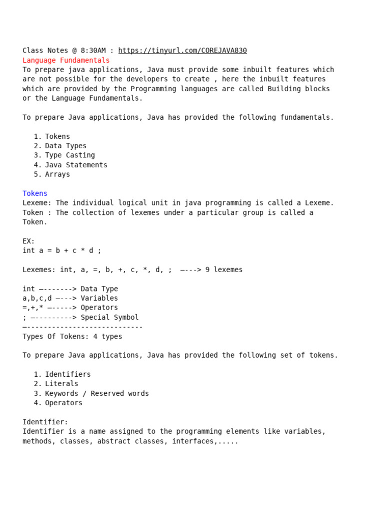 Language Fundamentals | PDF