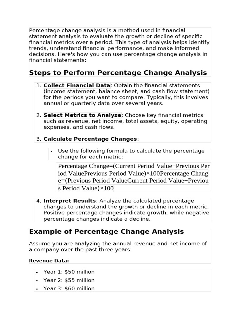 Persentage Change Analysis Horizental | PDF