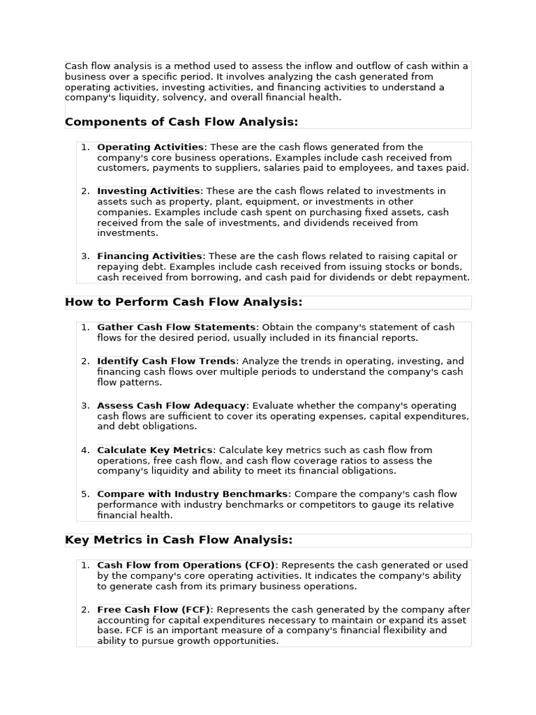 Cash Flow Analysis | PDF
