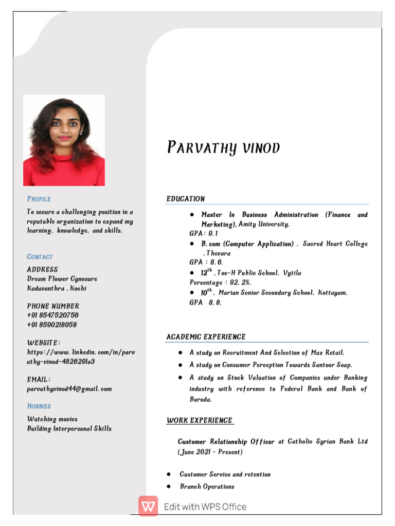Parvathy Vinod | PDF