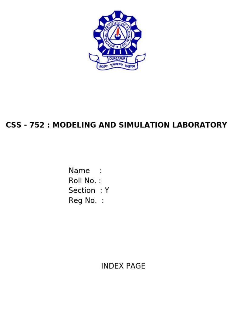 Asgn 1 Css - 752 - Modeling and Simulation Laboratory | PDF