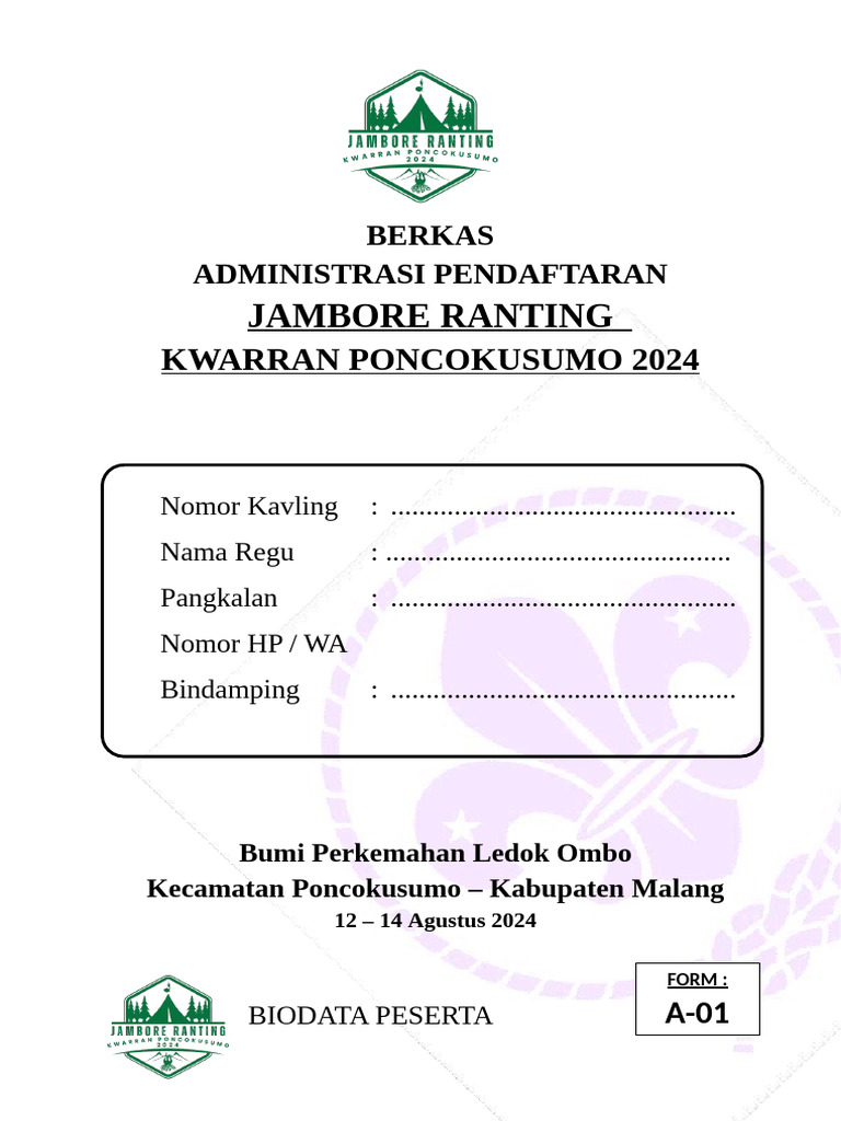 Form Administrasi Jamran 2024 - Poncokusumo | PDF