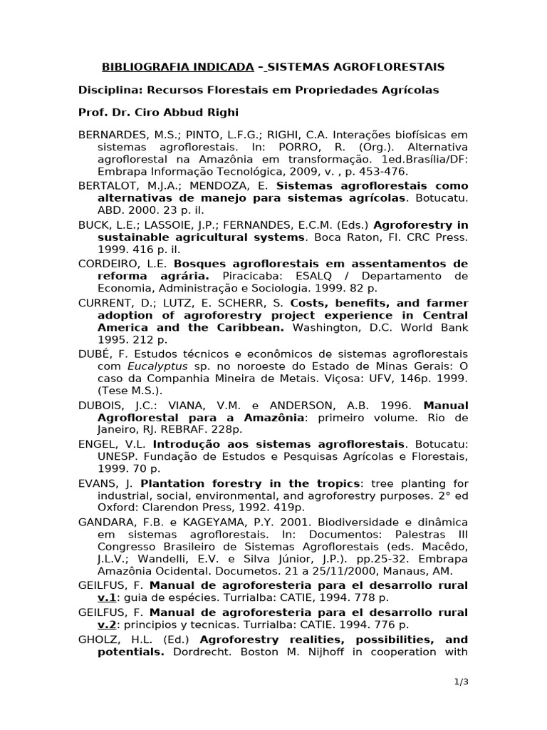 Bibliografia Indicada SAF | PDF