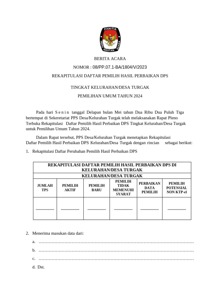 Format Pleno DPSHP PPS | PDF