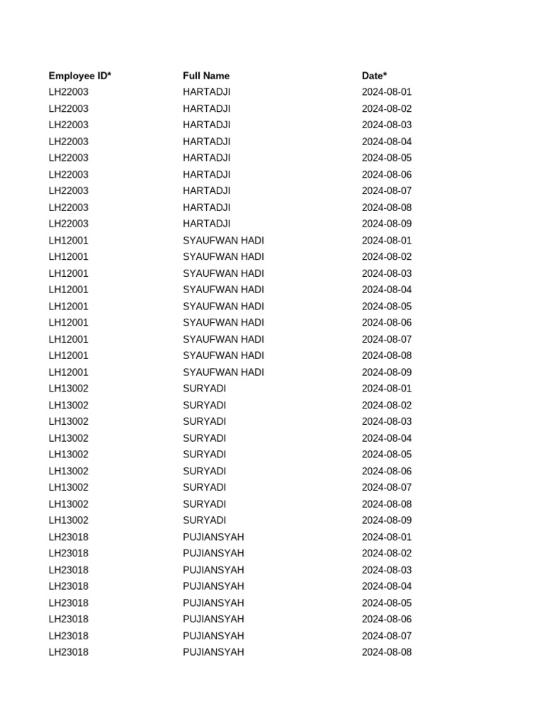 Export - Attendance | PDF