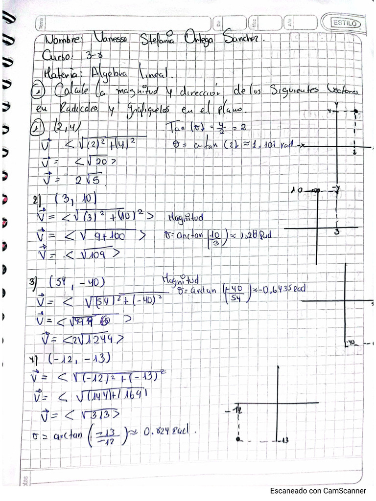 Tarea de Vectores | PDF