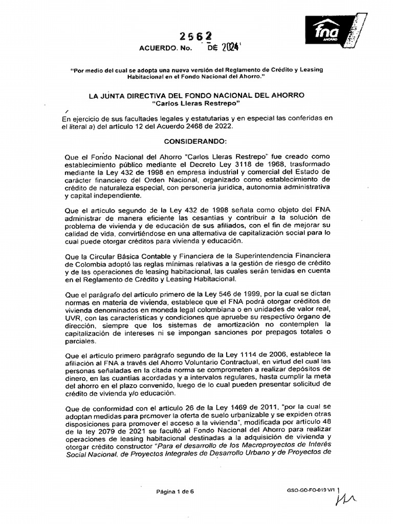 Acuerdo 2562 de 2024 | PDF