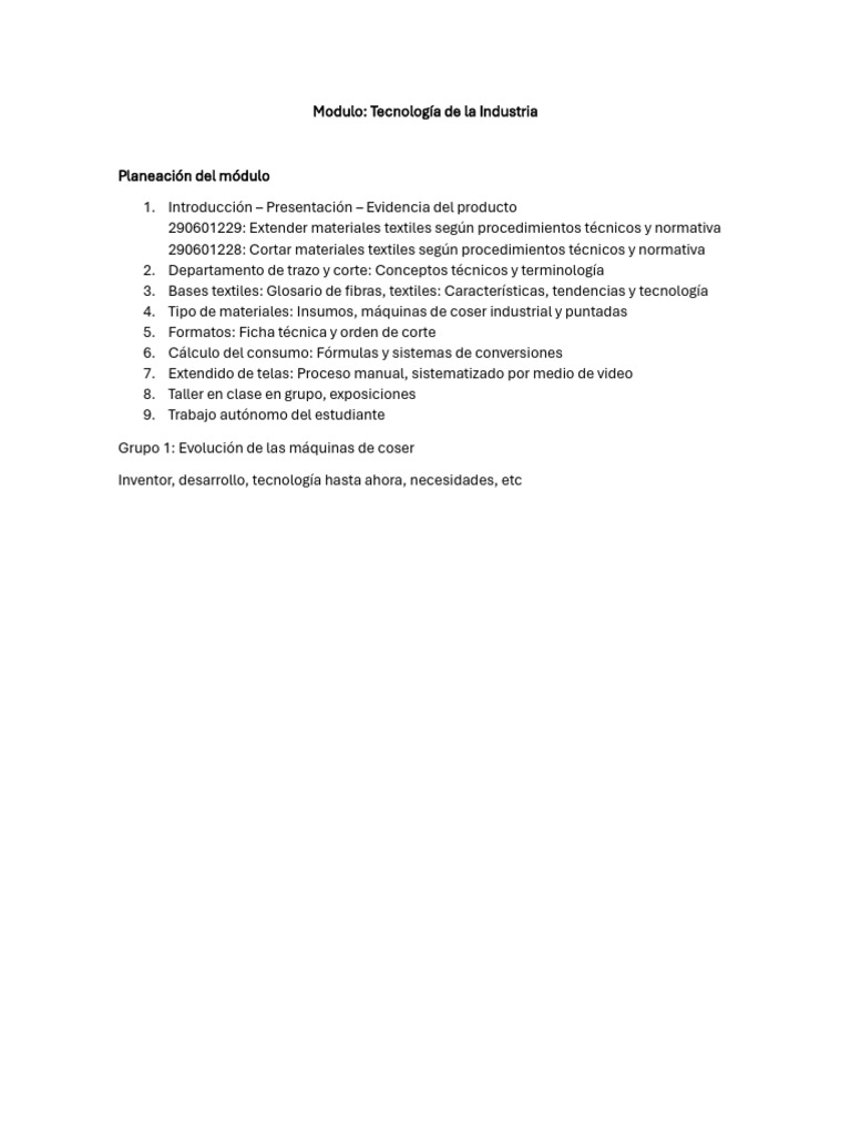 Teoria Modulo Tecnologia de La Industria | PDF