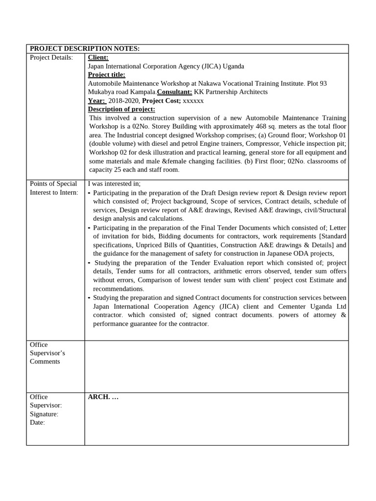 Project Description Notes | PDF