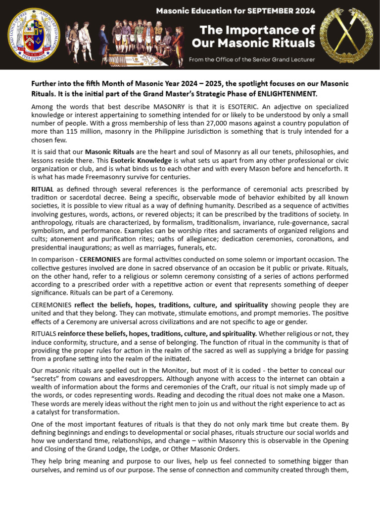 05 SEPT Masonic Education | PDF