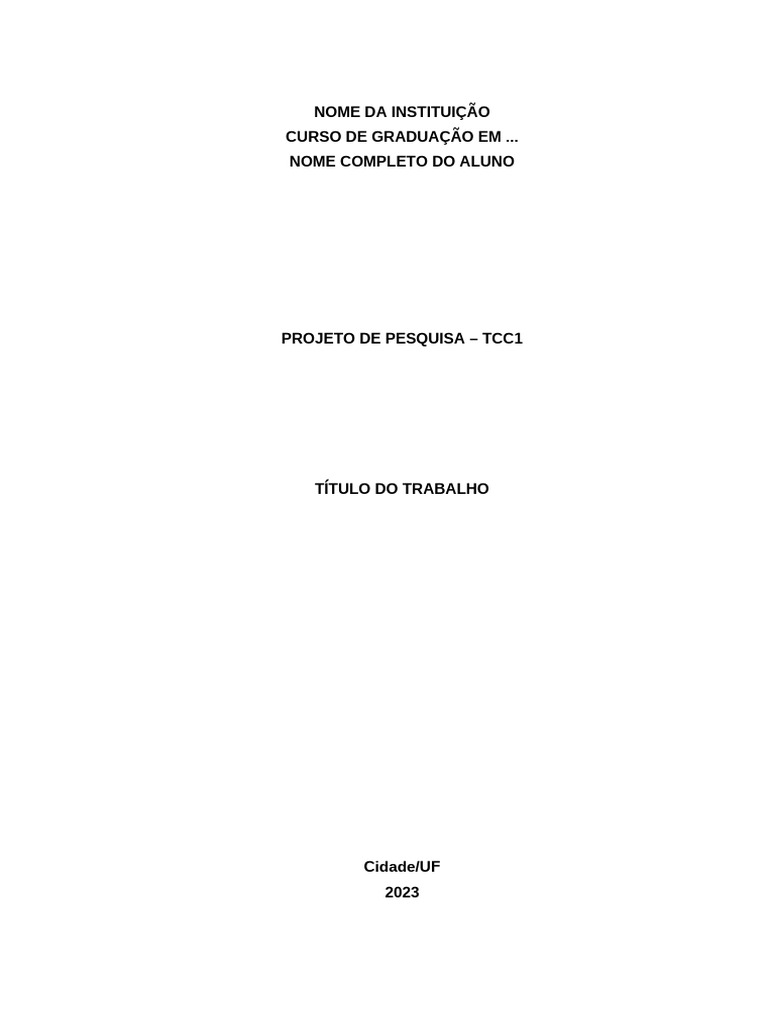 Modelo Projeto TCC | PDF