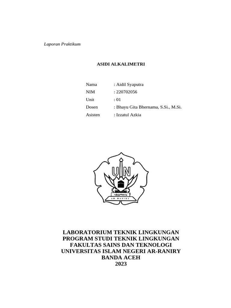 Cover Praktikum Laboratorium Lingkungan | PDF