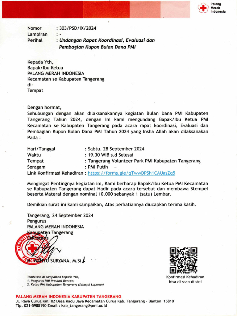 Surat Undangan Rakor, Evaluasi Dan Pembagian Kupon Bulan Dana | PDF