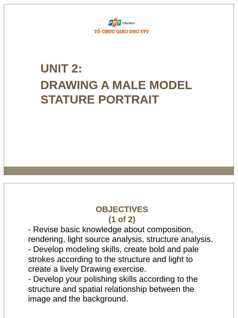 Unit 2 Drawing A Male Portrait Stature 2 | PDF