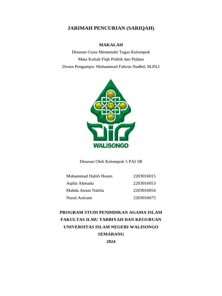 Fiqih Jinayah Kel 5 (1) - 1 | PDF