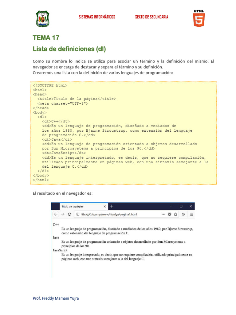 Tema 17 Lista de Definiciones (DL) | PDF | Arte | Tecnología