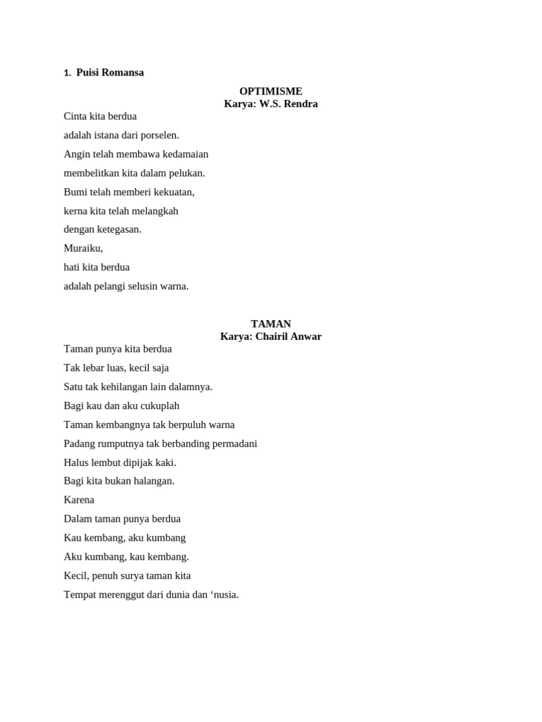 Jenis Jenis Puisi | PDF