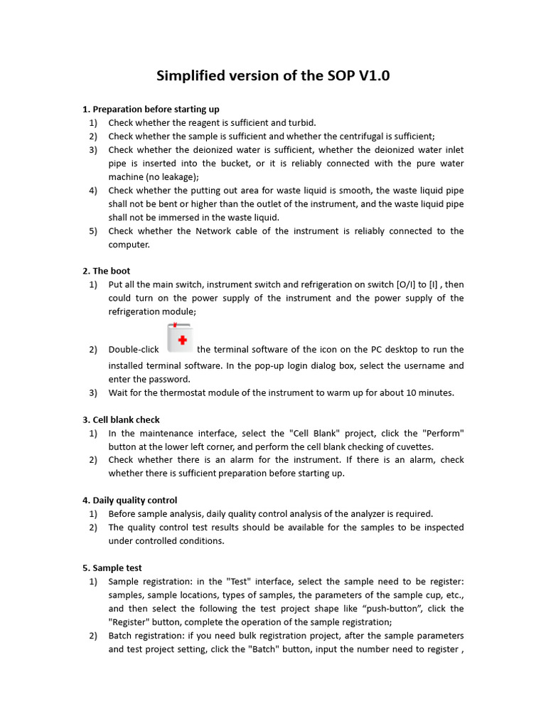 Simplified Version of The SOP V1.0 | PDF