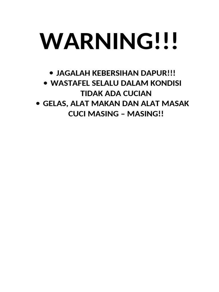 Warning Dapur | PDF
