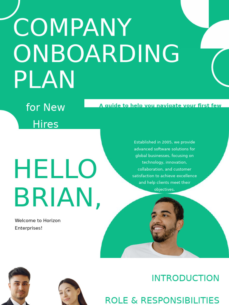 Minimal Geometric Company Onboarding Plan For New Hires | PDF ...
