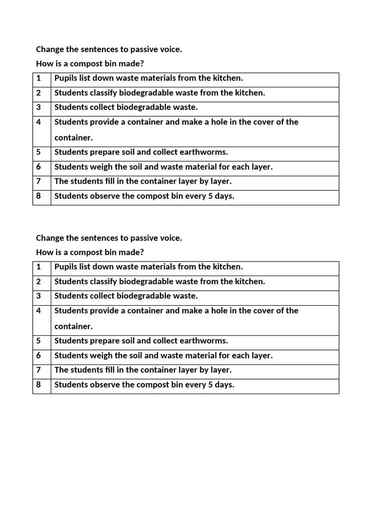 Change The Sentences To Passive Voice | PDF