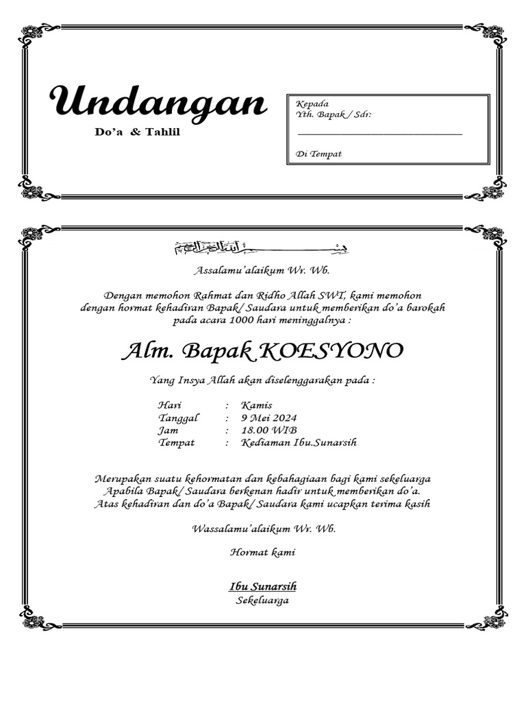 Undangan Bapak | PDF