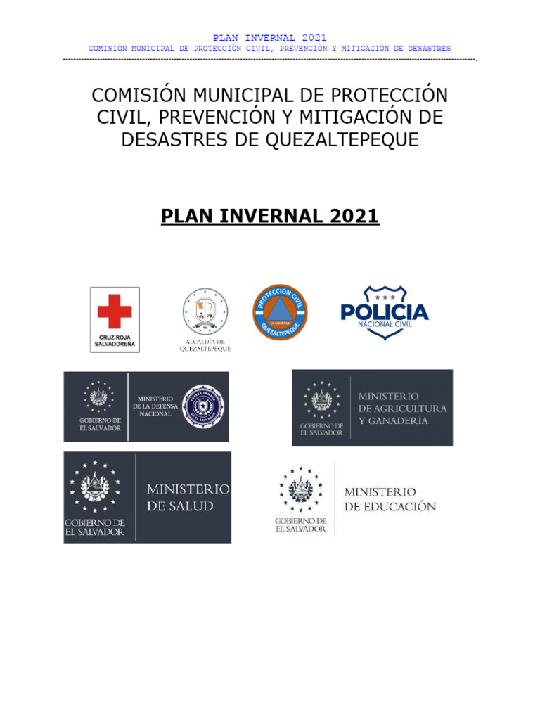 QZT Plan Invernal 2021 B | PDF | Defensa Civil | Inundar