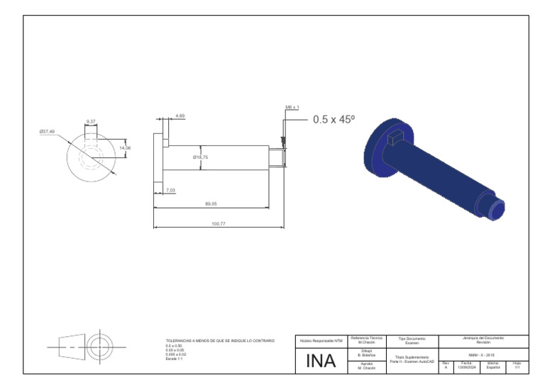 Plano 04 Parte2 Examen AutoCAD | PDF