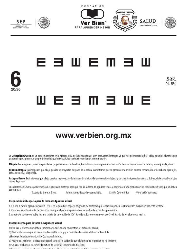 Escala Optométrica de Apoyo para La Ficha Individual Acumulativa (FIA ...