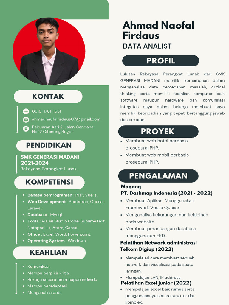 CV - Ahmad Naofal Firdaus | PDF