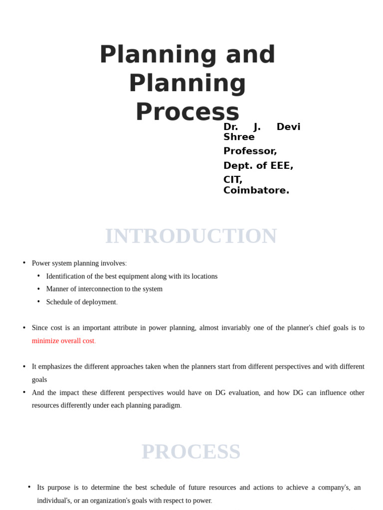 Planning and Planning Process | PDF