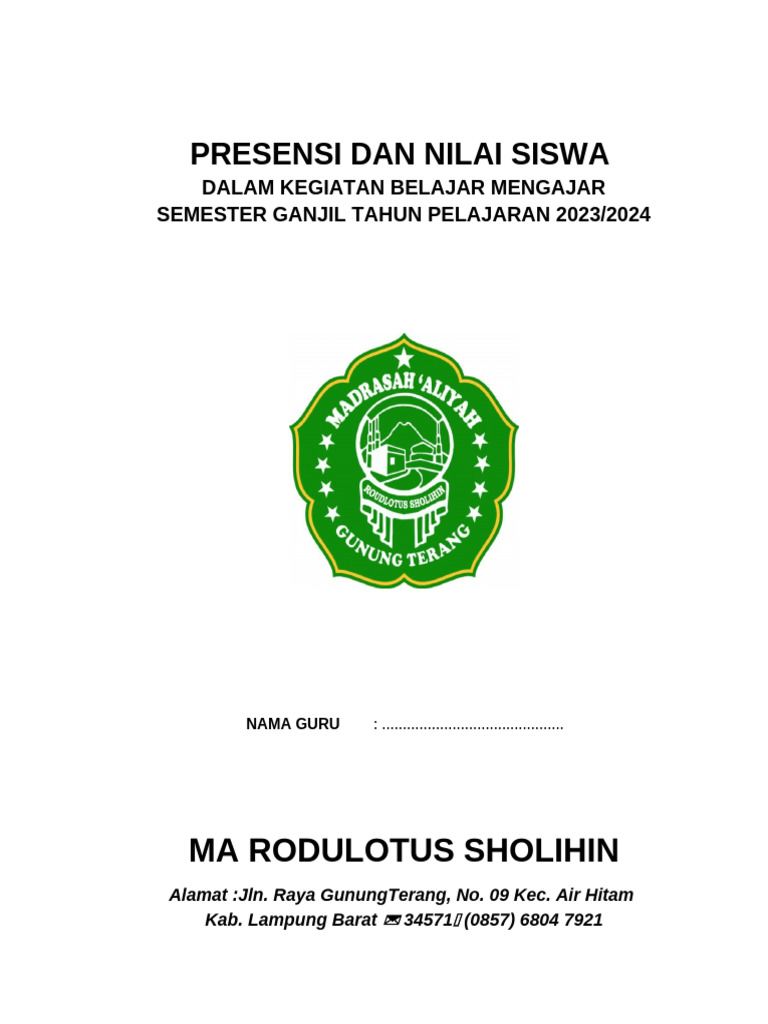 Presensi Siswa Dan Nilai Kls 10-IIS | PDF