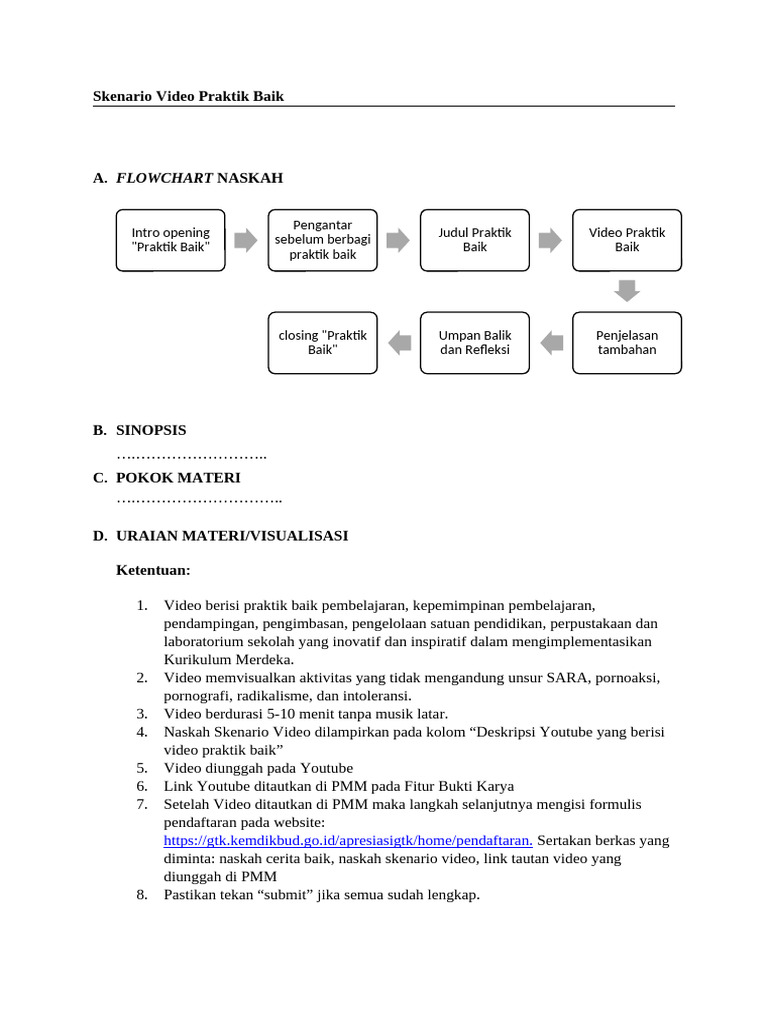 Contoh Skenario Video Praktik Baik | PDF