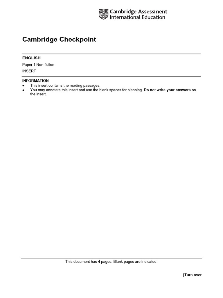 Cambridge Checkpoint: English | PDF