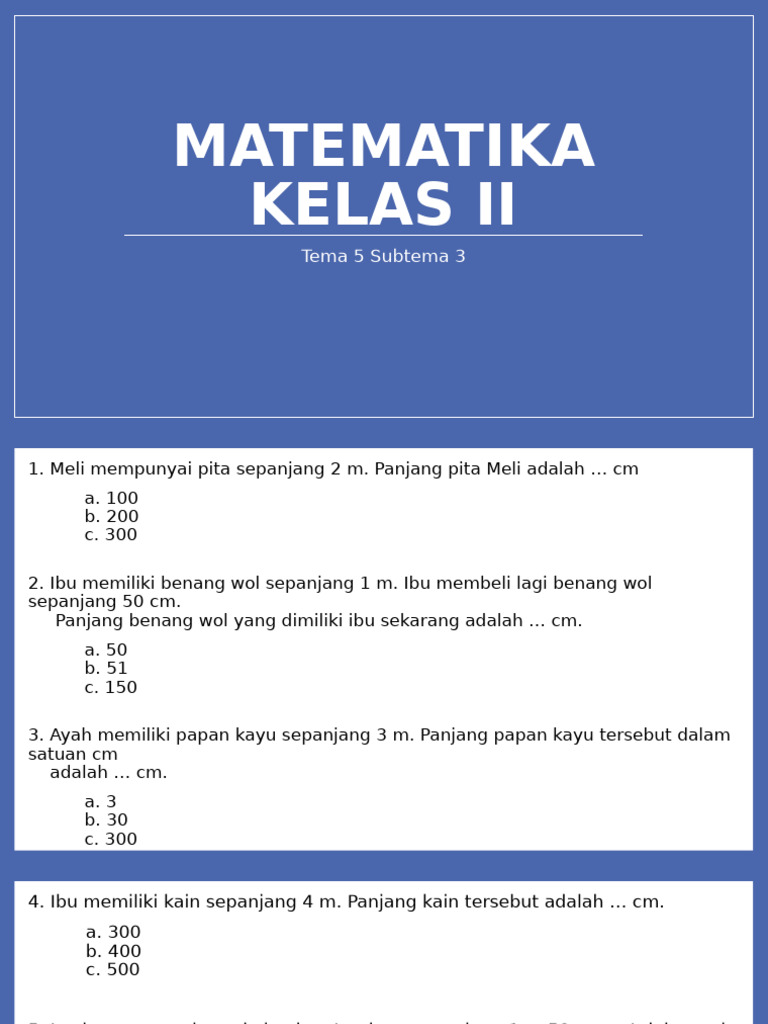 LAT MTK Kelas 2 Tema 5 ST 3 | PDF