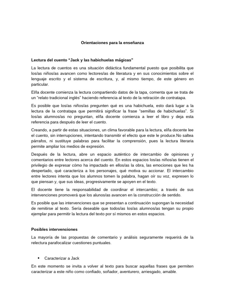 Actividades de Jack y Las Habichuelas | PDF