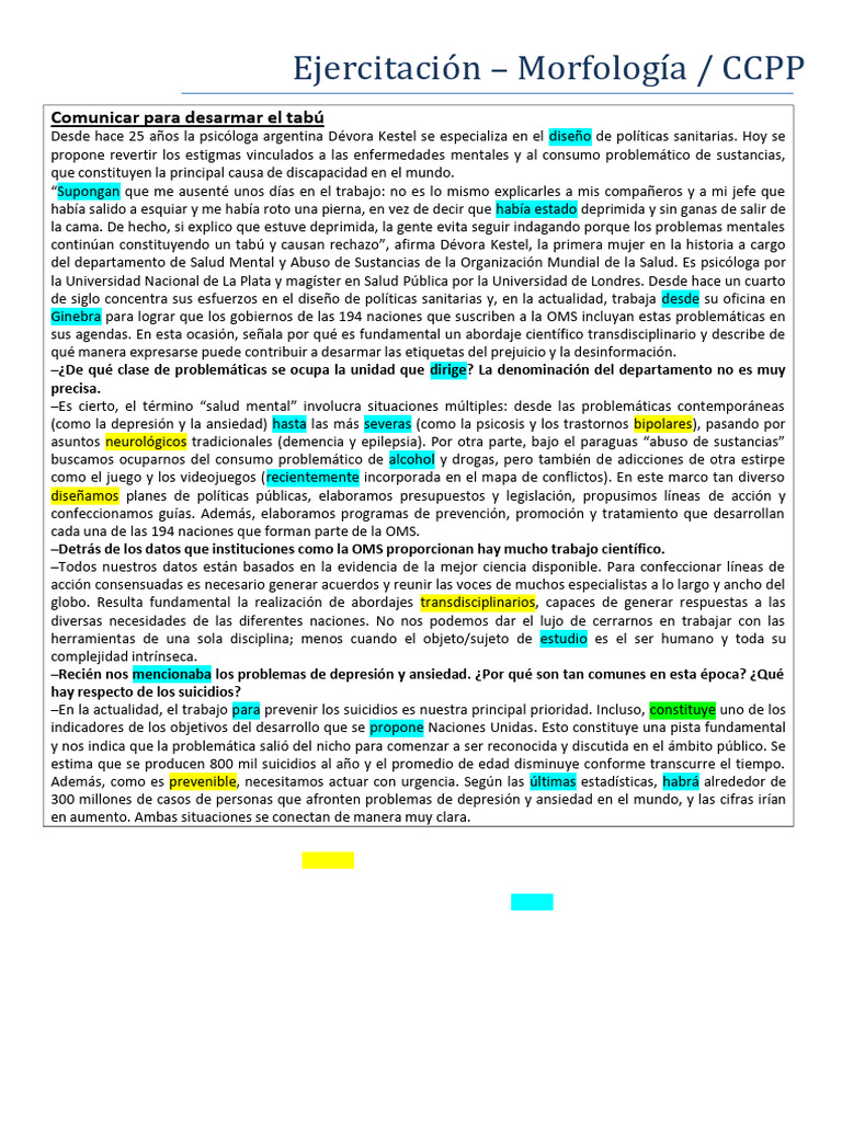 Ejercicio #3 - Morfología y CCPP | PDF