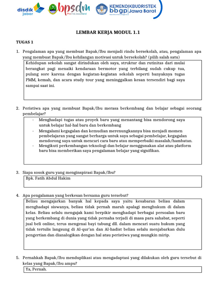LK Modul 1.1 Level 1 - Ramdani | PDF