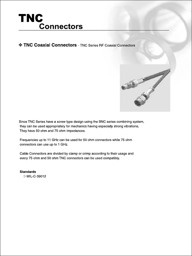 TNC Connector | PDF