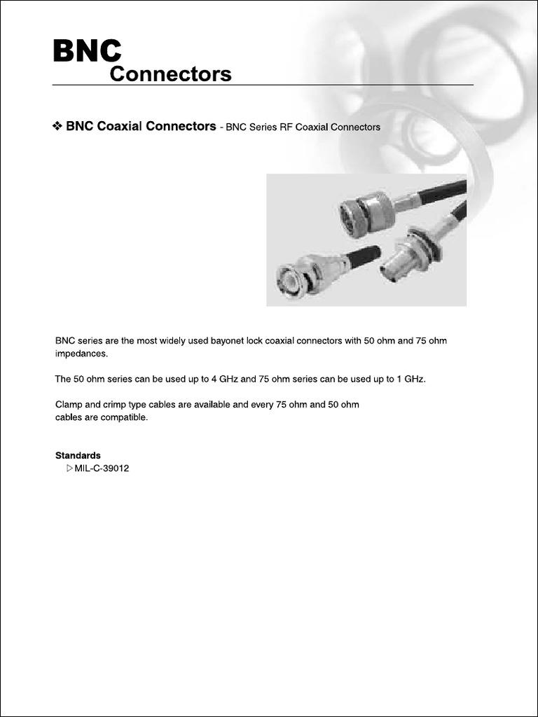 BNC Connector | PDF