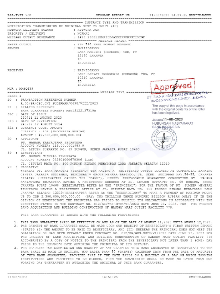 Report Swift 760 Bm-Bri-1 | PDF